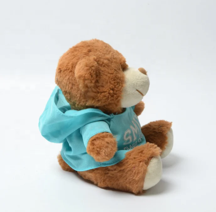 8" Sitting Size Stuffed Teddy Bear With Logo Hoody Plush Toys - Buy 8 ...