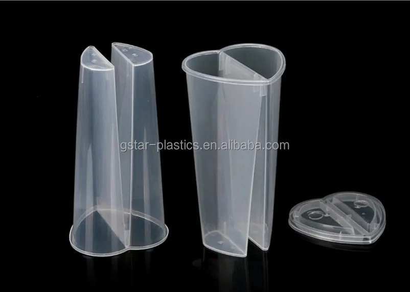 16oz 22oz Bubble Tea Plastic Split Cup For Boba Two-compartment Twin ...