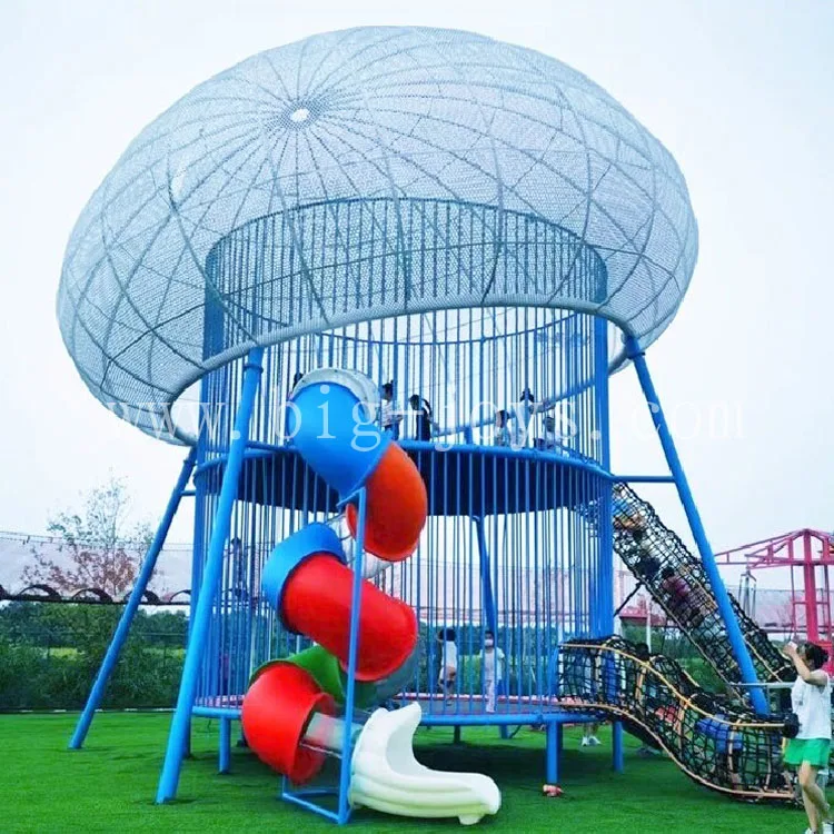 Jellyfish Trampoline Outdoor Slide Amusement Equipment Double Layer ...