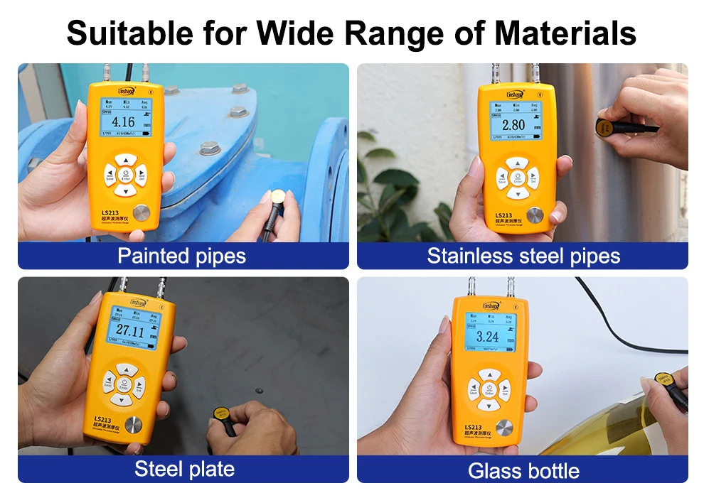 LS213 Digital Ultrasonic Metal Thickness Gauge - Portable & Accurate