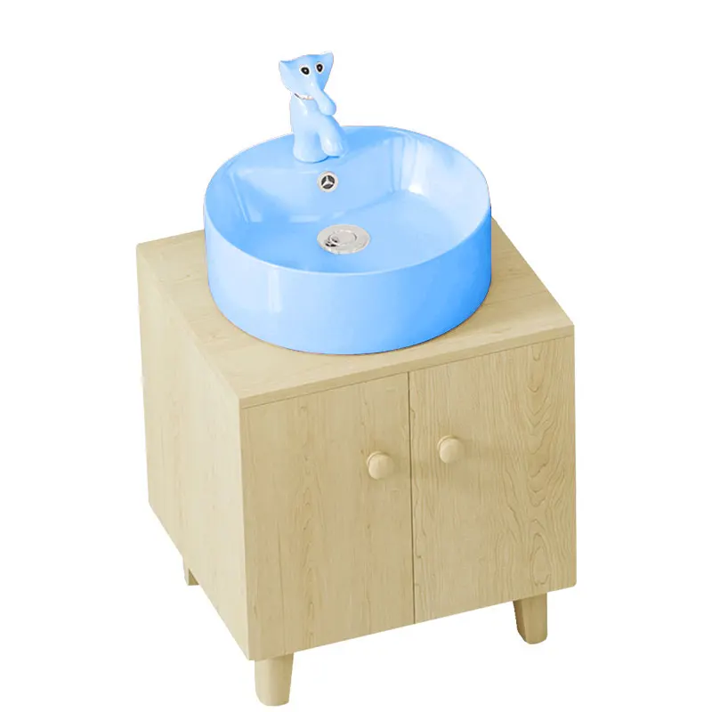 Modern Round Kindergarten Colorful Wash Basin for Kids Single-Hole ...