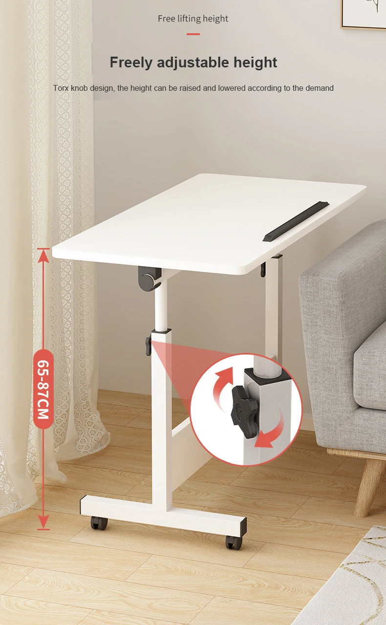 Adjustable Height Laptop Desk with Wheels & Compact Design - OEM