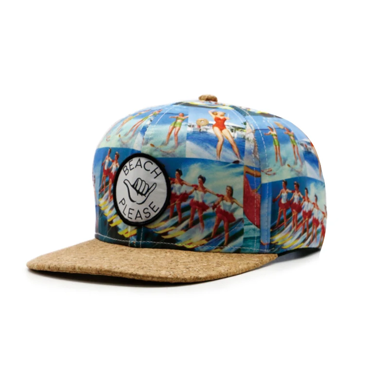 Beach Surfing Printing Cap Custom Digital Printing Snapback Cap Patch ...