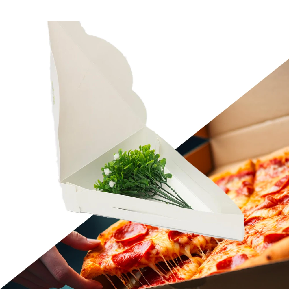 OEM Card Paper Pizza Boxes Triangle Food Container Slice Box with ...