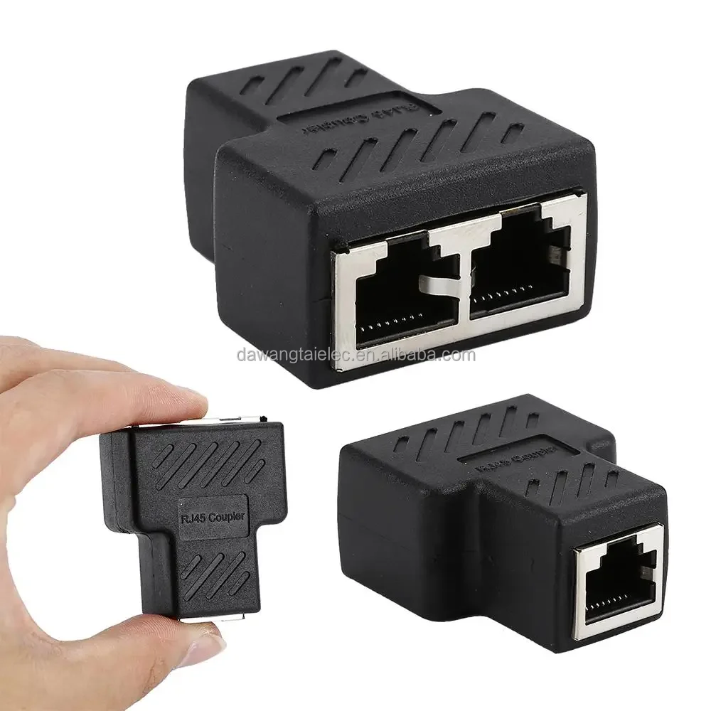 RJ45 Female Splitter Connectors 1 to 2 Port Female CAT 5/CAT 6 LAN ...