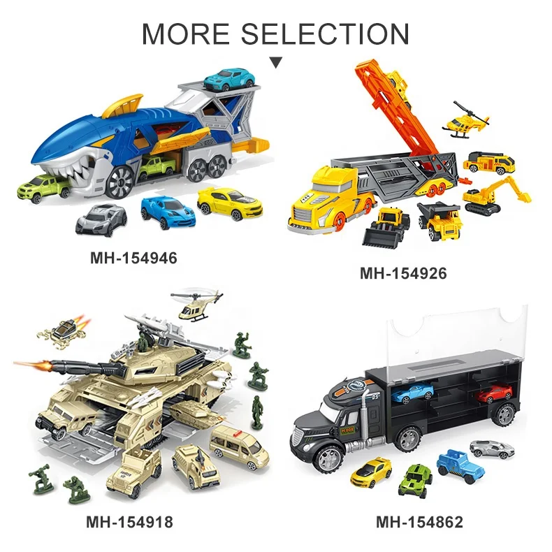 Boys Model Engineering Vehicles Toy Container Construction Parking Toy ...