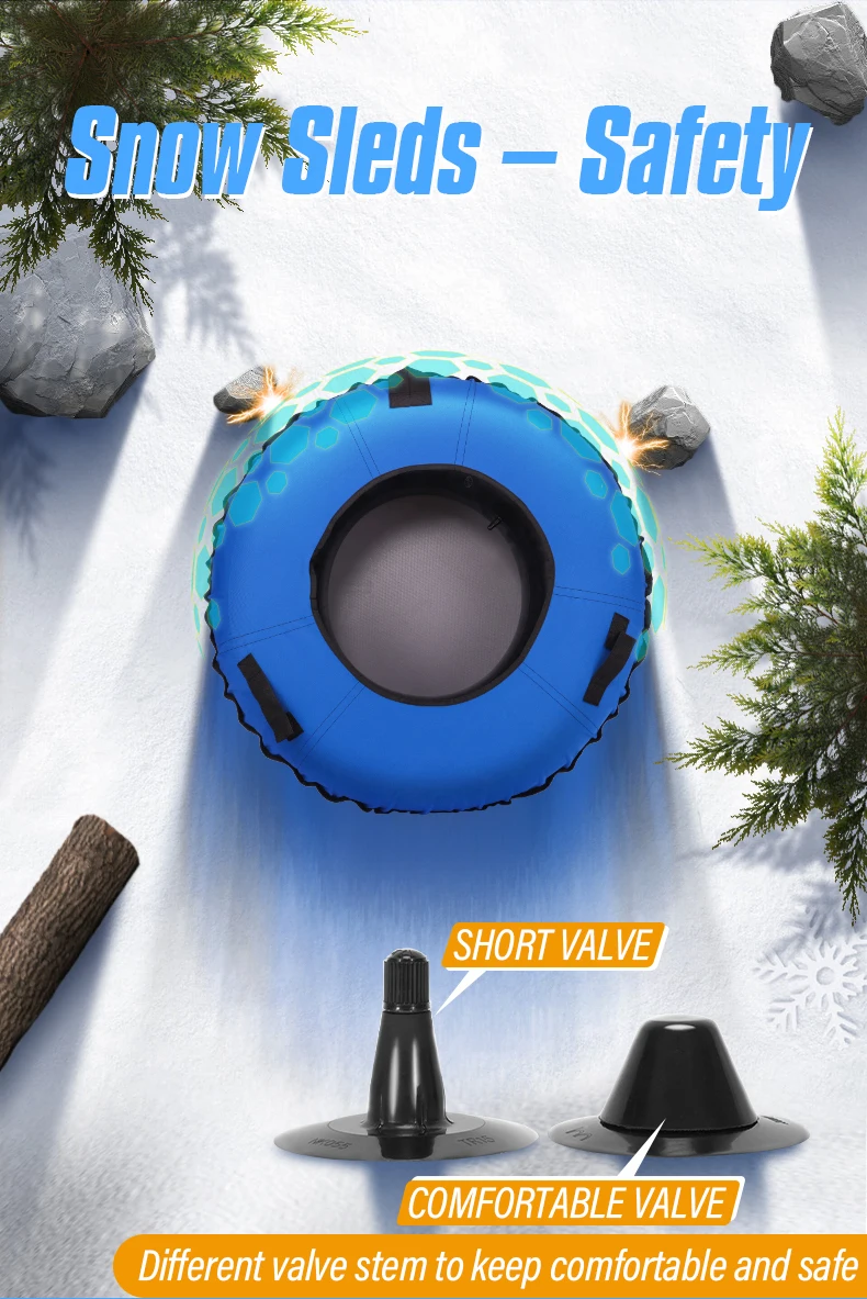 48" Inflatable Sledding Snow Tubes 100cm Heavy Duty Rubber Snow Tube ...