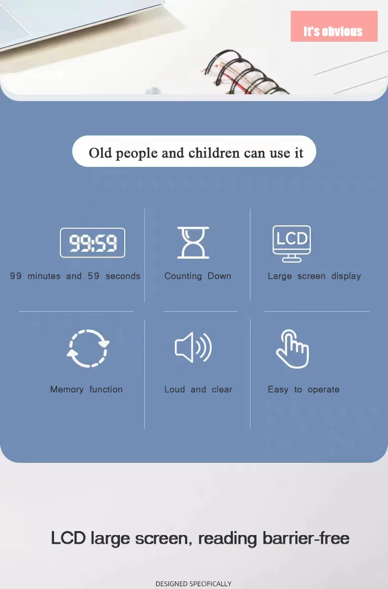 RAYSHINE Screen Countdown Cooking Timers - Loud & Digital