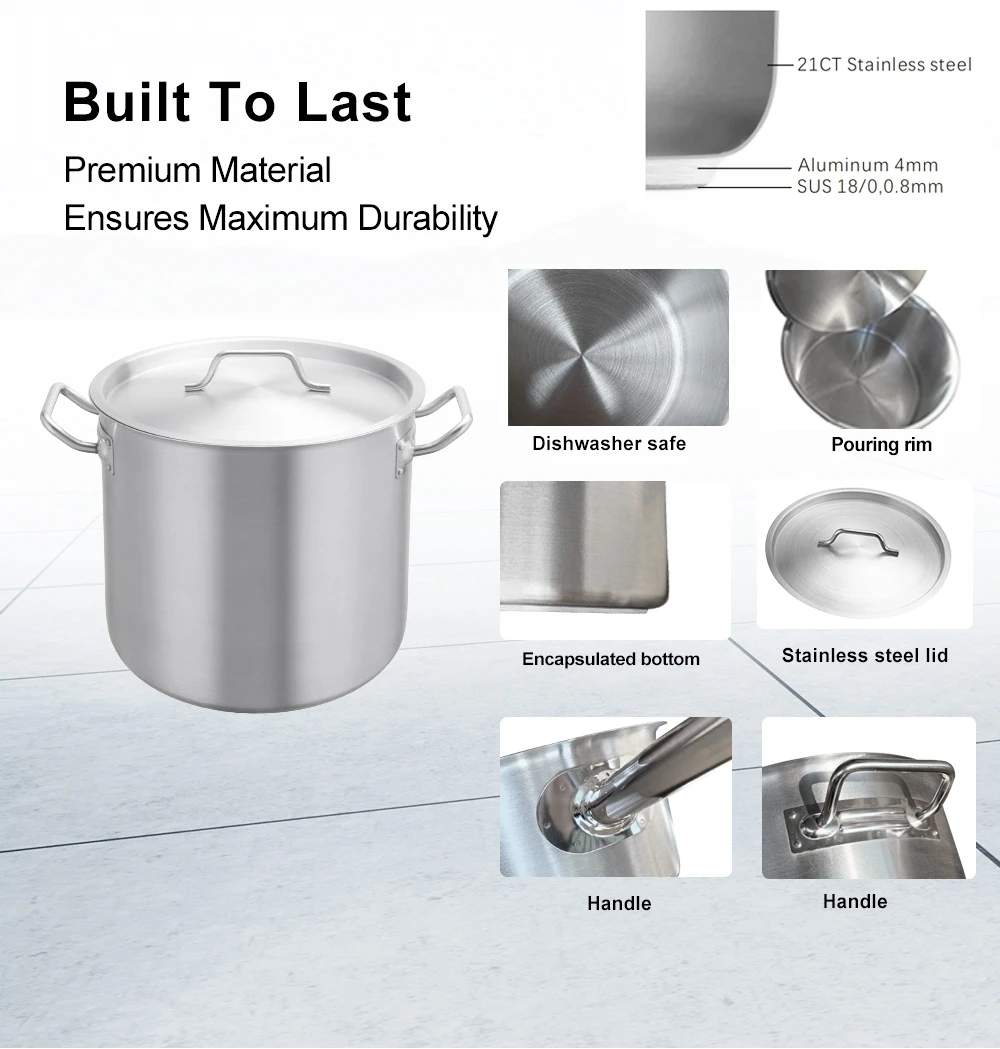 Hot Selling Stainless Steel Cooking Pot - 3.3L Soup Stock Pot