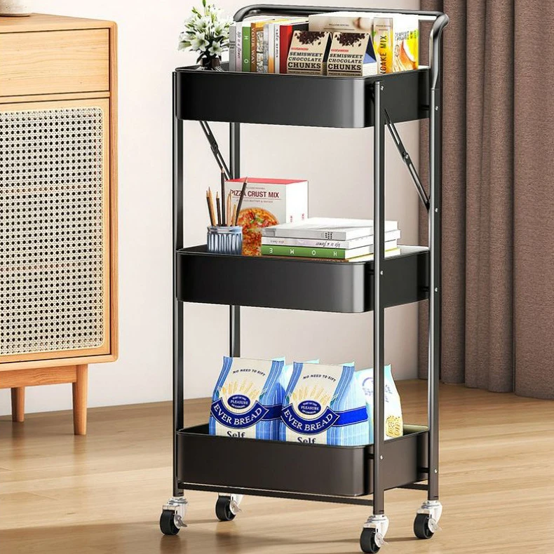 Rolling Storage Serving Shelf Organizer Mobile Multi-layer Floor ...