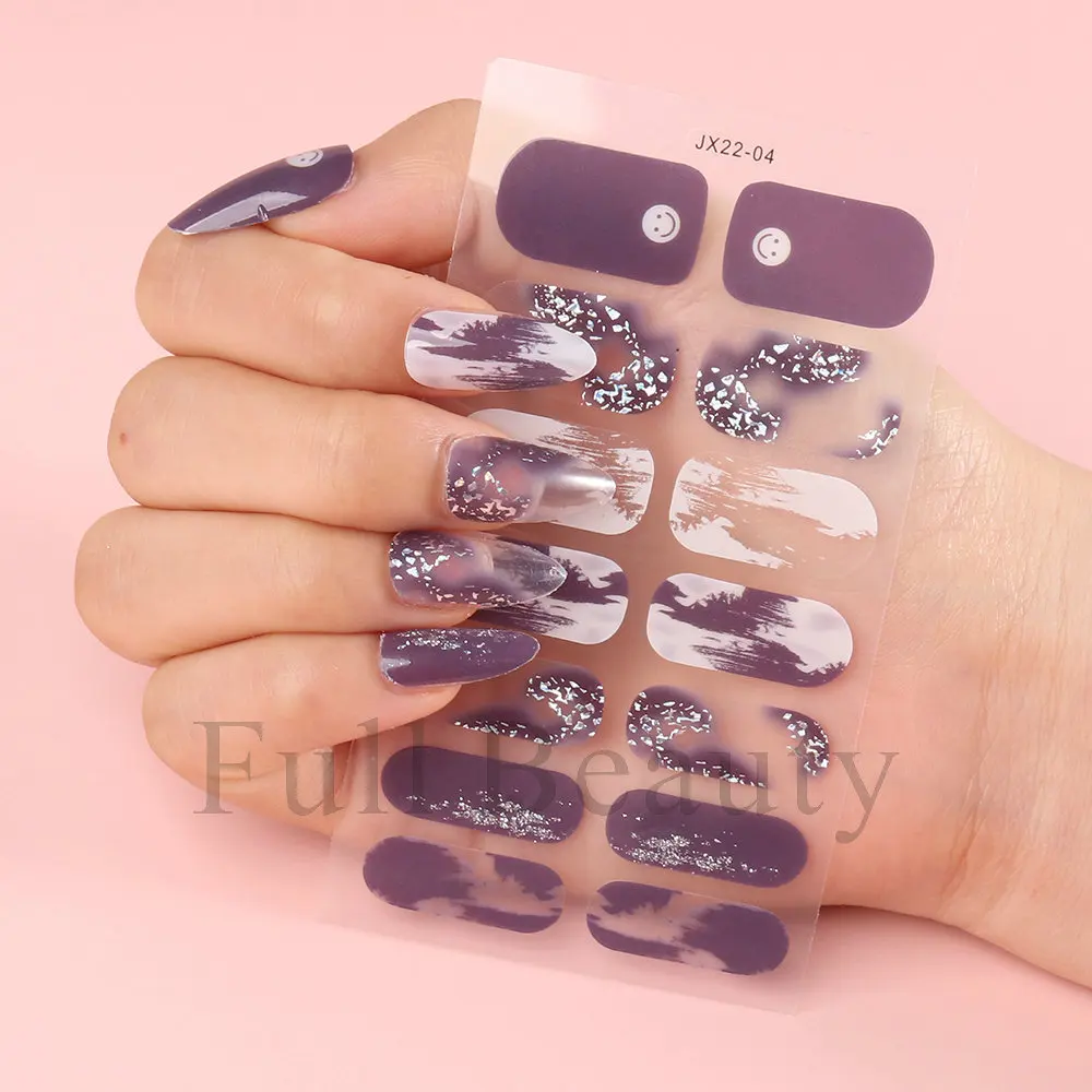 Diy Gel Polish Nail Sticker Decal Easy To Use Gel Nail Strip Sticker Uv ...
