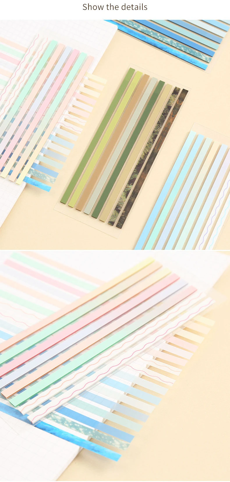 New Pet Extra Slim Strip Index Sticker Creative Translucent Gradient ...