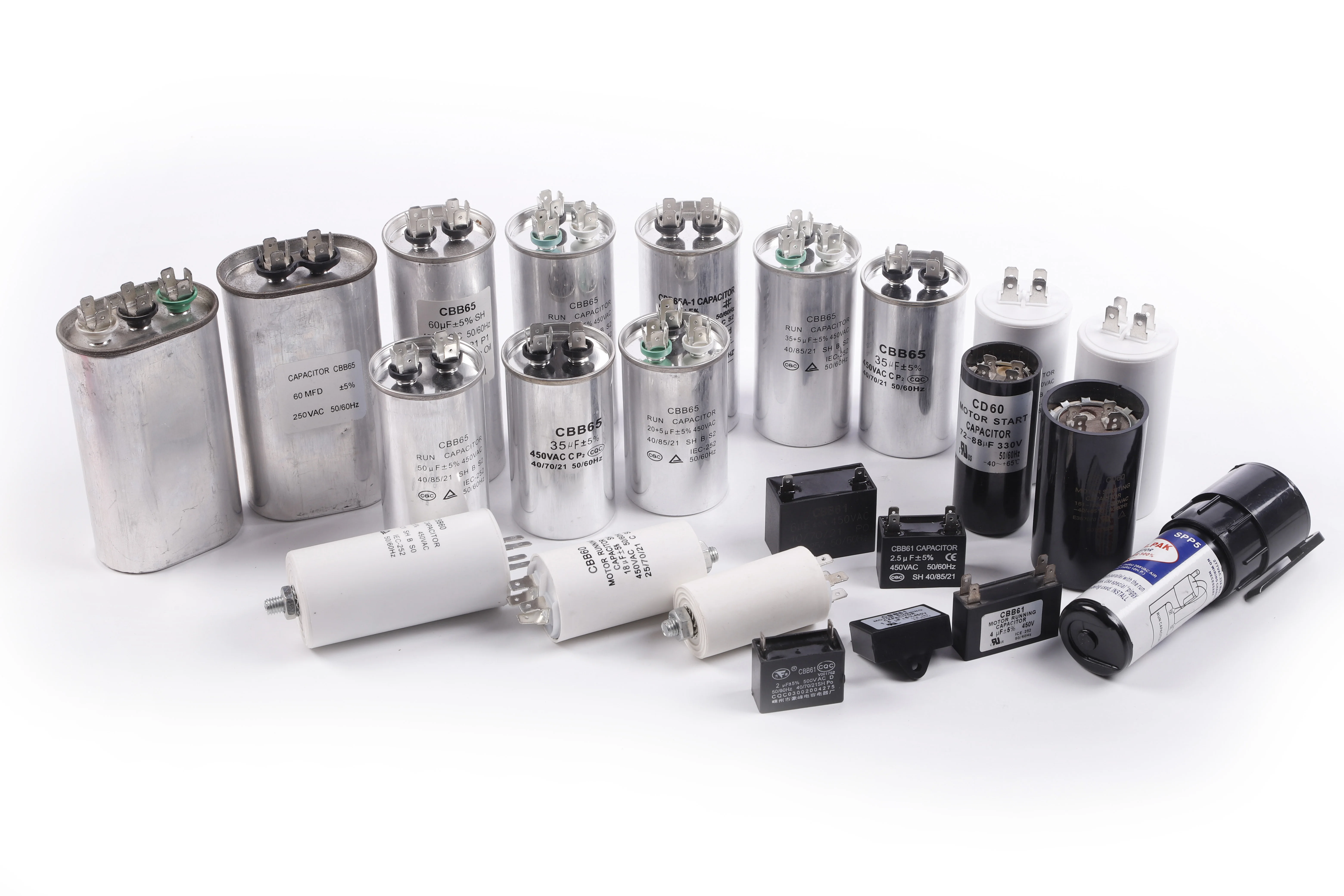 CBB60 AC Motor Run Capacitor 250V 450V 50 60Hz with UL CE RoHS for HVAC ...