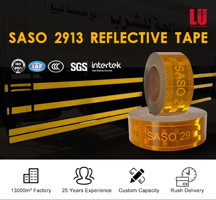 Yellow Aluminized Metallized Truck Reflective Sticker Saudi Arabria ...