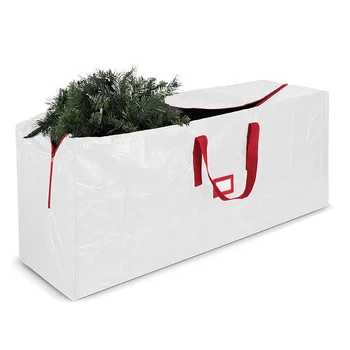 White Plastic Waterproof Christmas Tree Storage Bag Fits 9 Ft ...