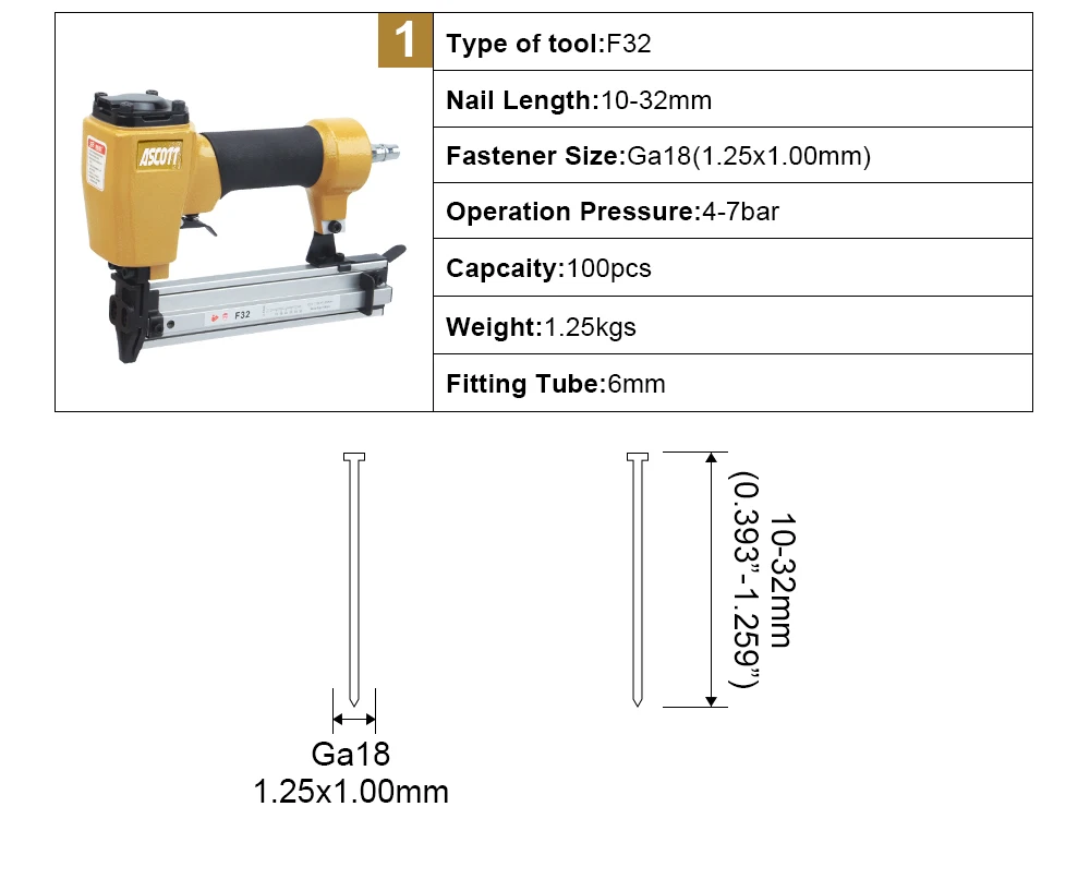 18 Gauge Industrial Pneumatic Nail Gun Set Best DIY Crown Stapler ...