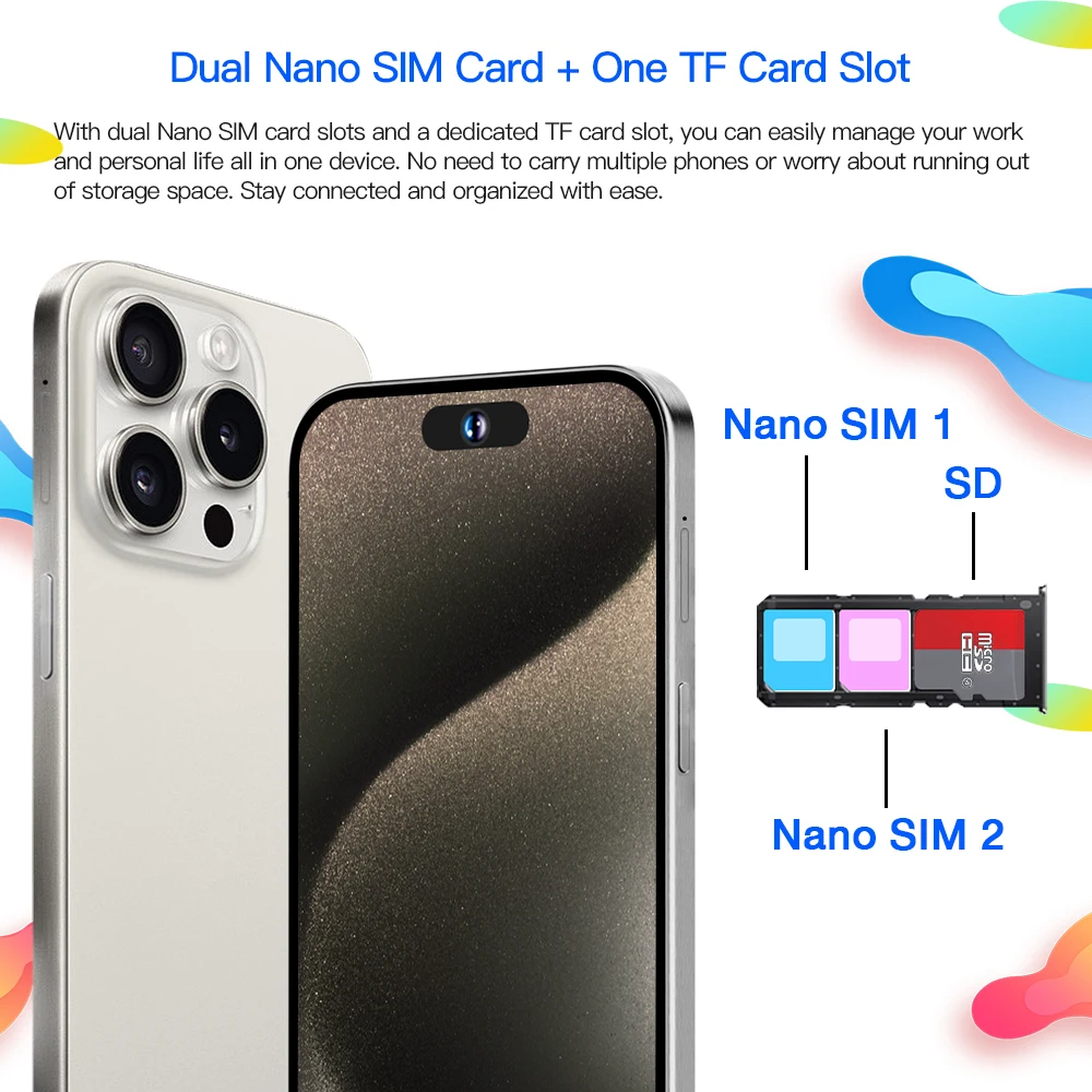 Hot Selling Original New I15 Pro Max Unlocked Cell Phone Type-c 6.8 ...