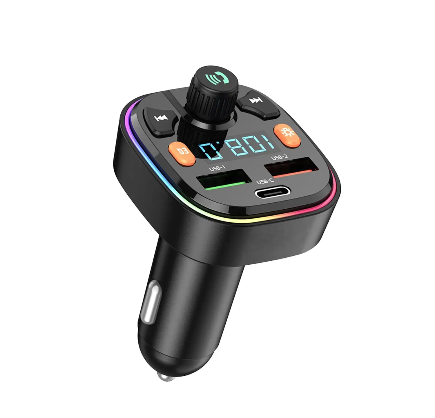 Car Hands-free BT 5.0 FM Transmitter Car Kit MP3 Modulator Player ...