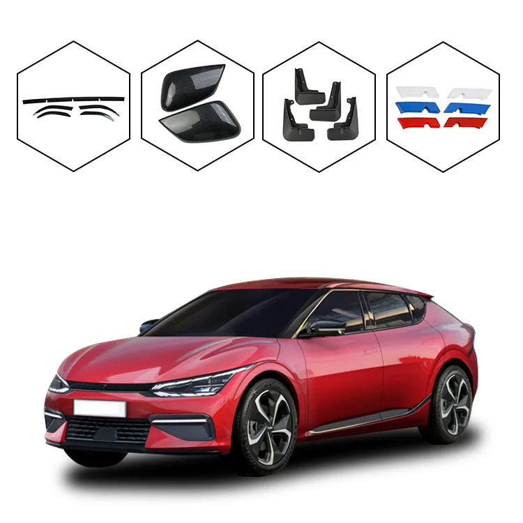 For Kia Ev6 2021 2022 2023 Carbon Fiber Car Accessories Rear Armrest ...