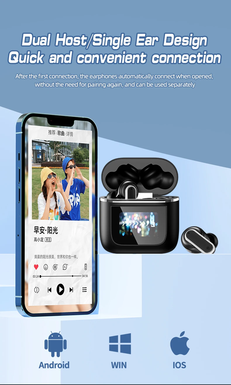 2024 New Yx27 Wireless Headphones With Touch Screen Anc Noise Reduction ...