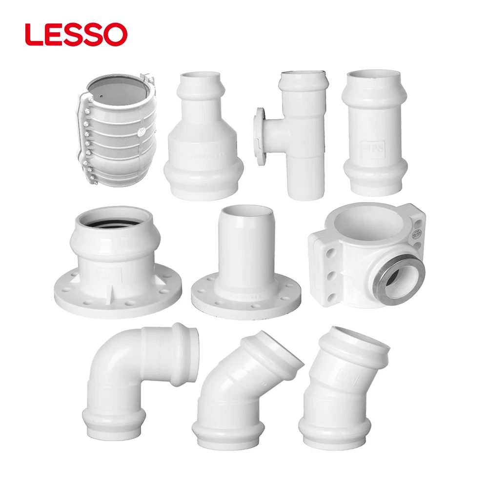 LESSO White Blue Pvc Pipe Gasket Fitting Tee Union Reducer Hot-tap ...