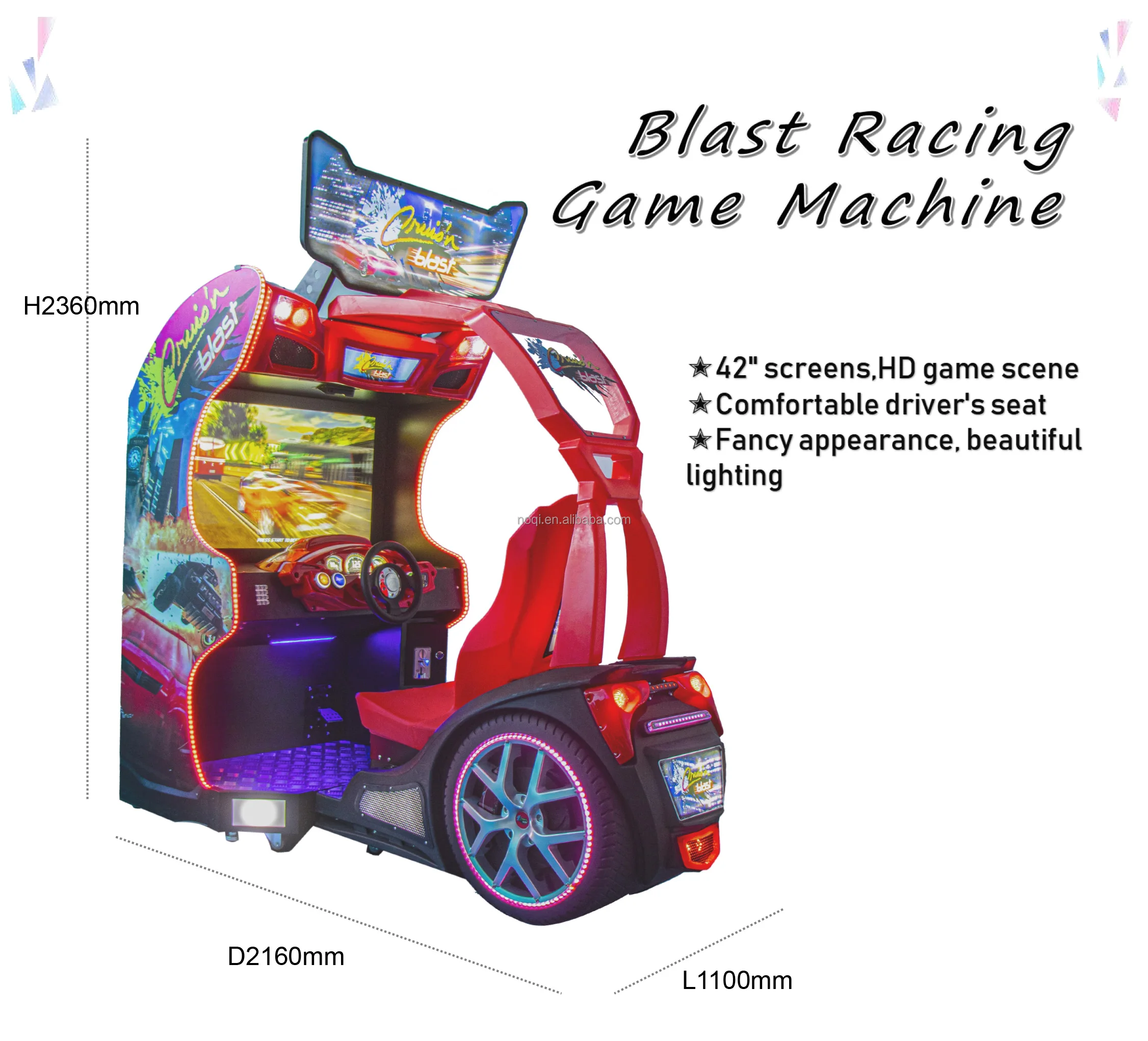 42 Inch LCD Cruisin Blast Car Racing Simulator Arcade Machine for FEC