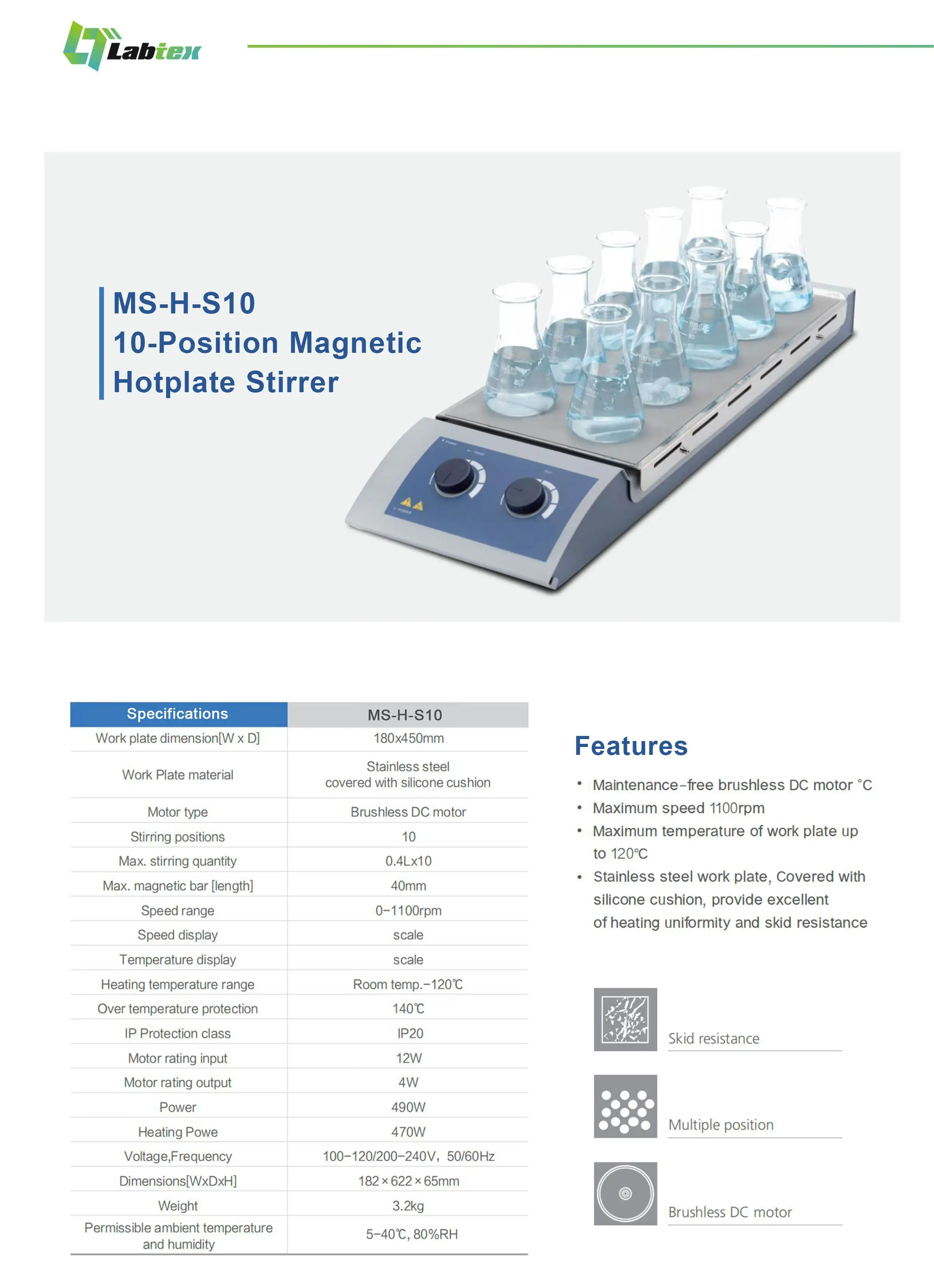 Labtex Hotplate Magnetic Stirrer Multi 10 Positions Digital Laboratory ...