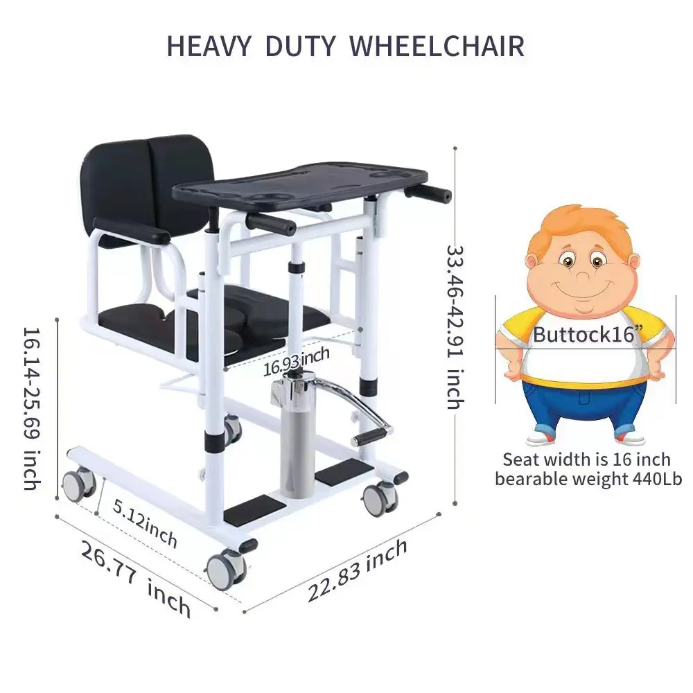 Hospital Hydraulic Transport Transfer Chair - Patient Lift