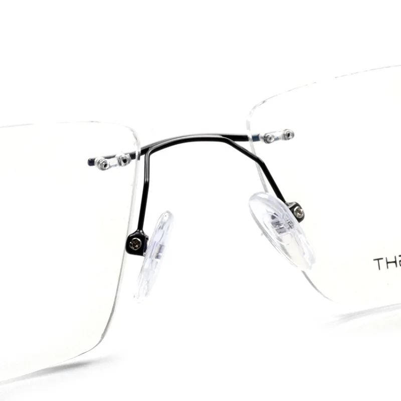 Stock Square Rimless Custom Prescription Glasses High Quality Flex Beta ...