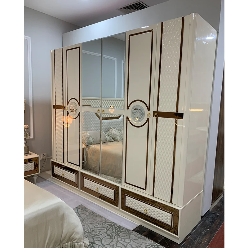 Turkish Modern Luxury Bedroom Furniture Bedroom Suit Bed White Leather ...