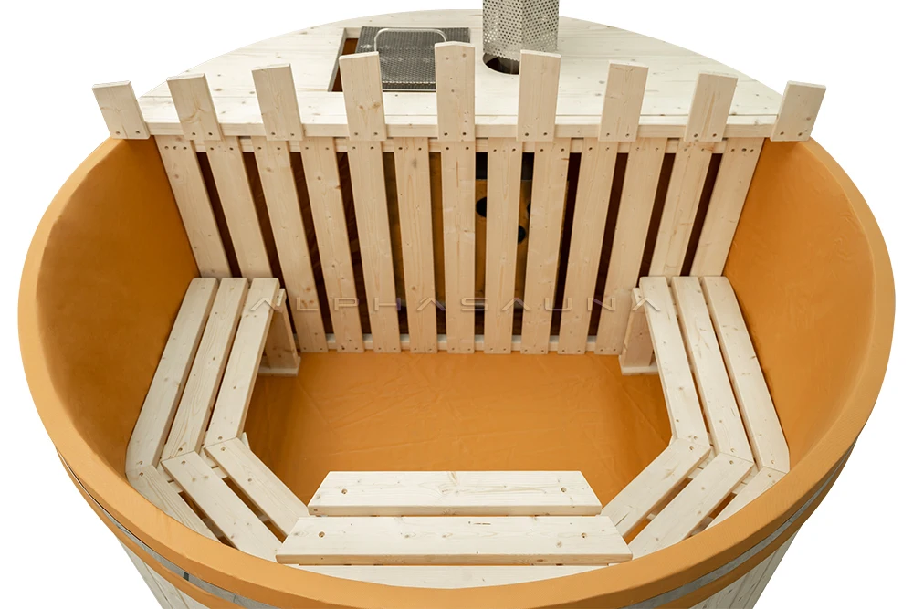 Traditional Wooden Whirlpool Massage Hot Tub With External Heater ...