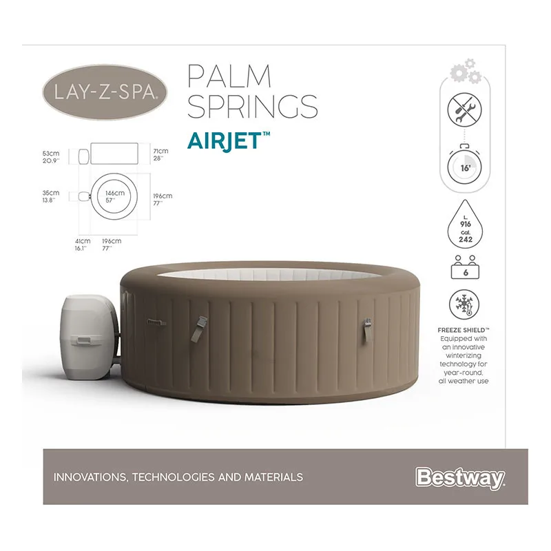 Bestway 60017 Palm Springs Hydro Jet Outdoor Mini Swimming Pool Spa ...