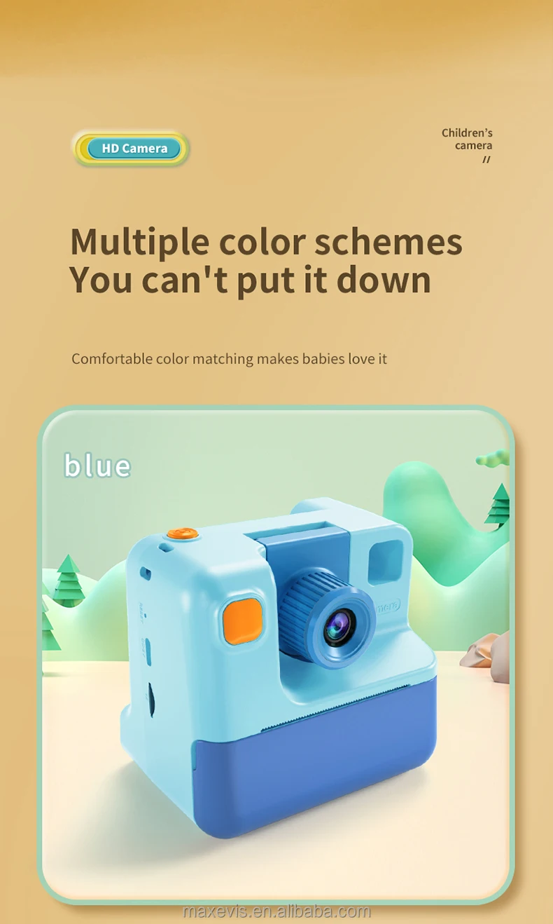 Maxevis Kids Instant Print Digital Camera Toy - 1080p Video