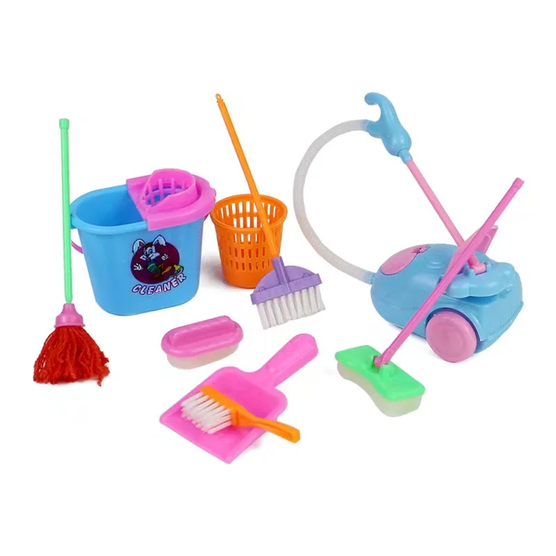 Cute 9 Pcs/set Mini House Cleaning Tool For Kids Girls Toy Dolls ...