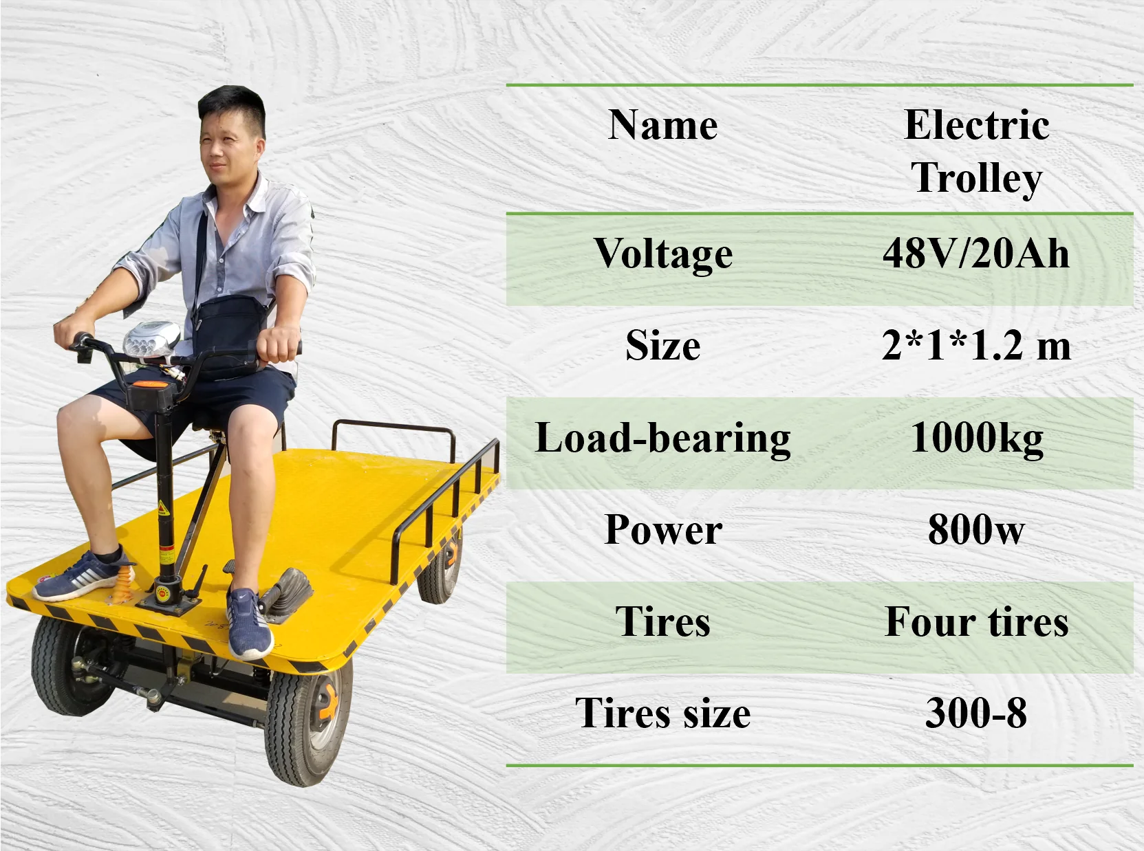 1000kg Electric Trolley Cart - Efficient Short-Distance Transport