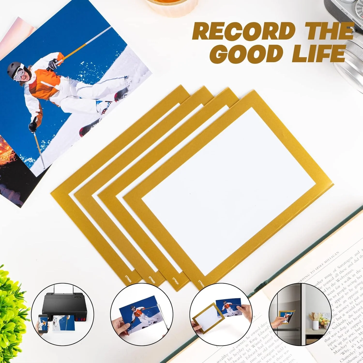 Golden Border Photo Frame Magnetic Frame Set for Classroom Decoration ...