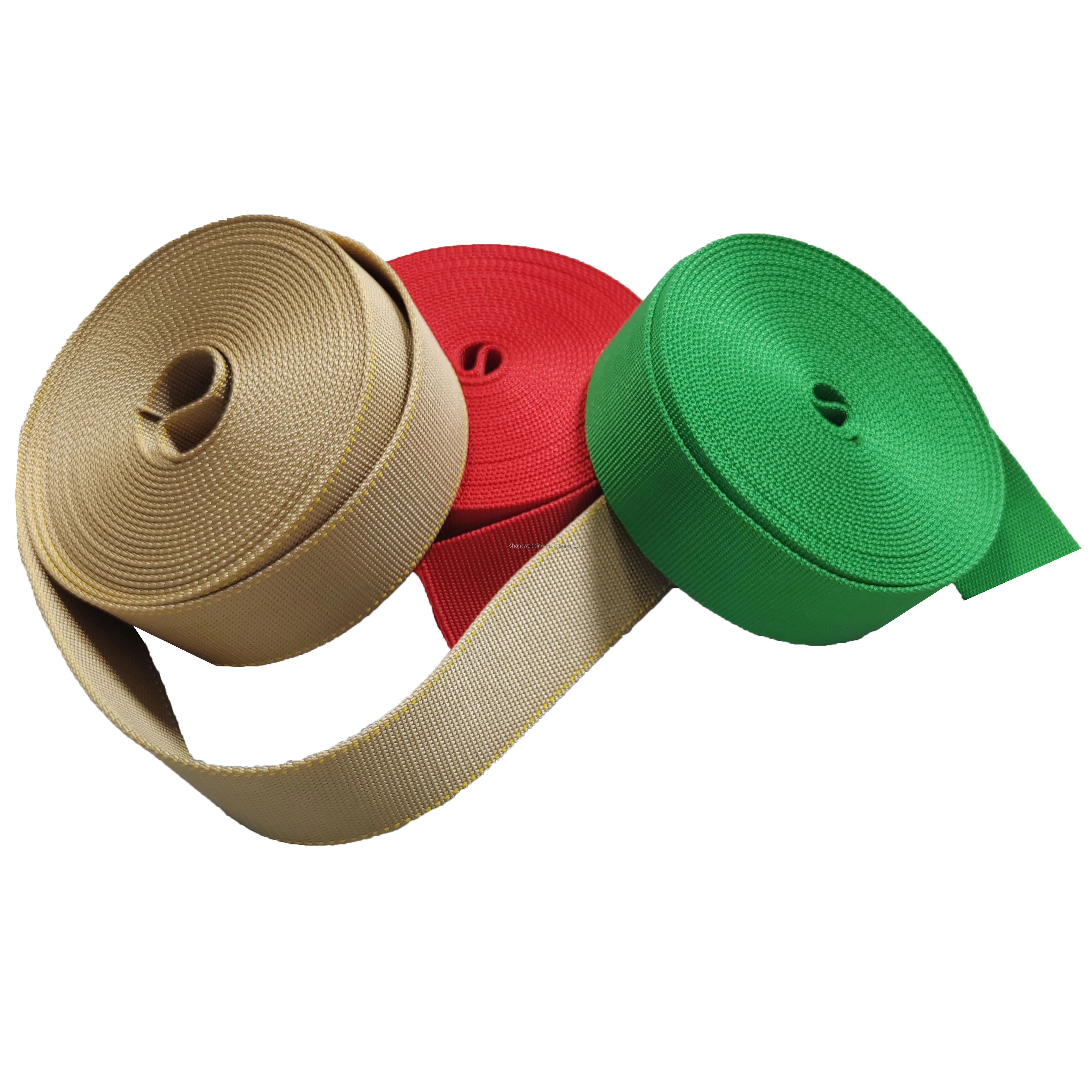 Durable Nylon 66 OD Green Webbing Strap Thick Solid Webbing Red Khaki ...