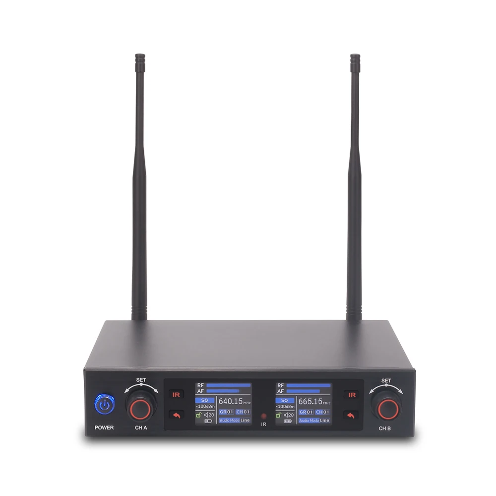 Act-w32uhf Dual 2channel Channel Wireless Microphone Long Distance ...