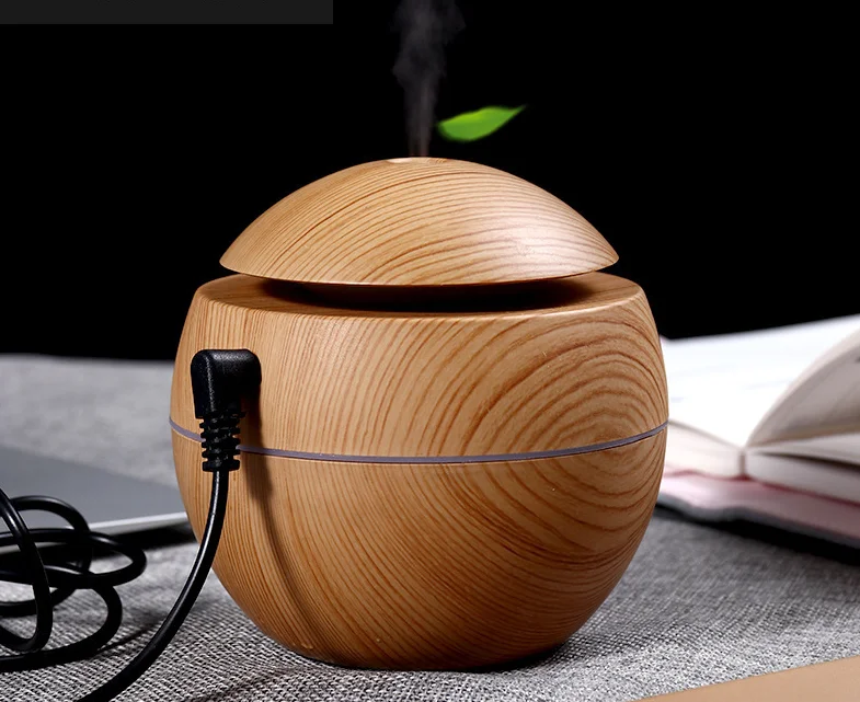 Portable Design Mushroom Wood Moisture Humidifier Air Purifier Usb Mini ...