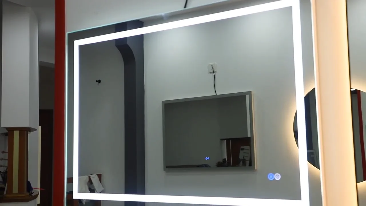 Modern Wall Mounted Smart Frameless Hotel Led Mirror Touch Screen Anti ...