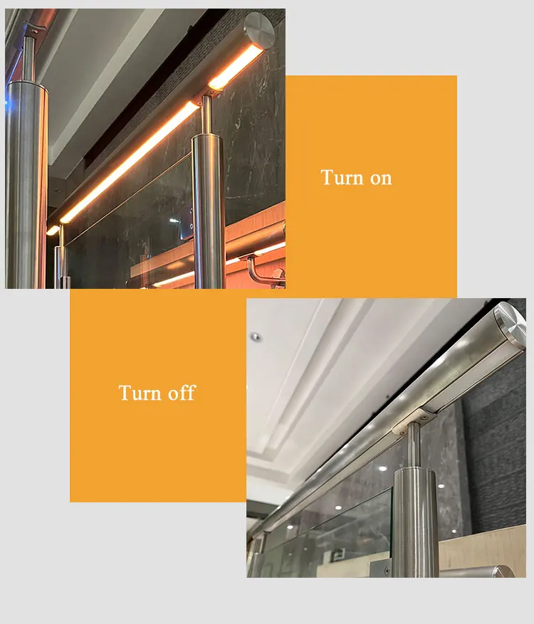 Stainless Steel LED Handrail Railing Design for Stairs