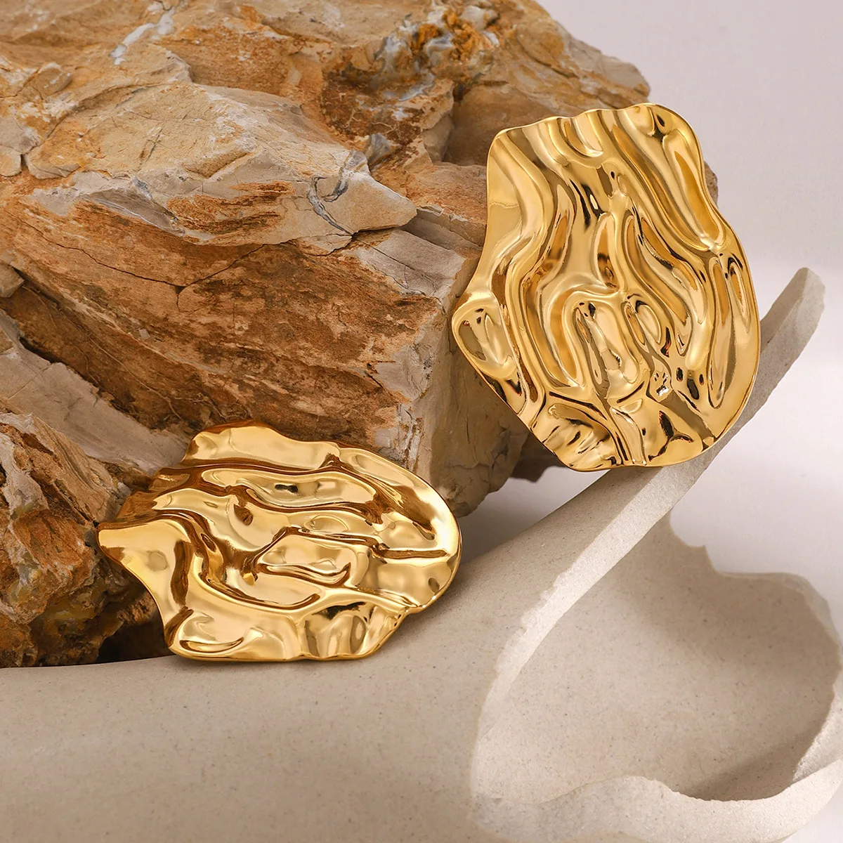 ERESI 18k Gold Plated Unique Hypoallergenic Stainless Steel High ...