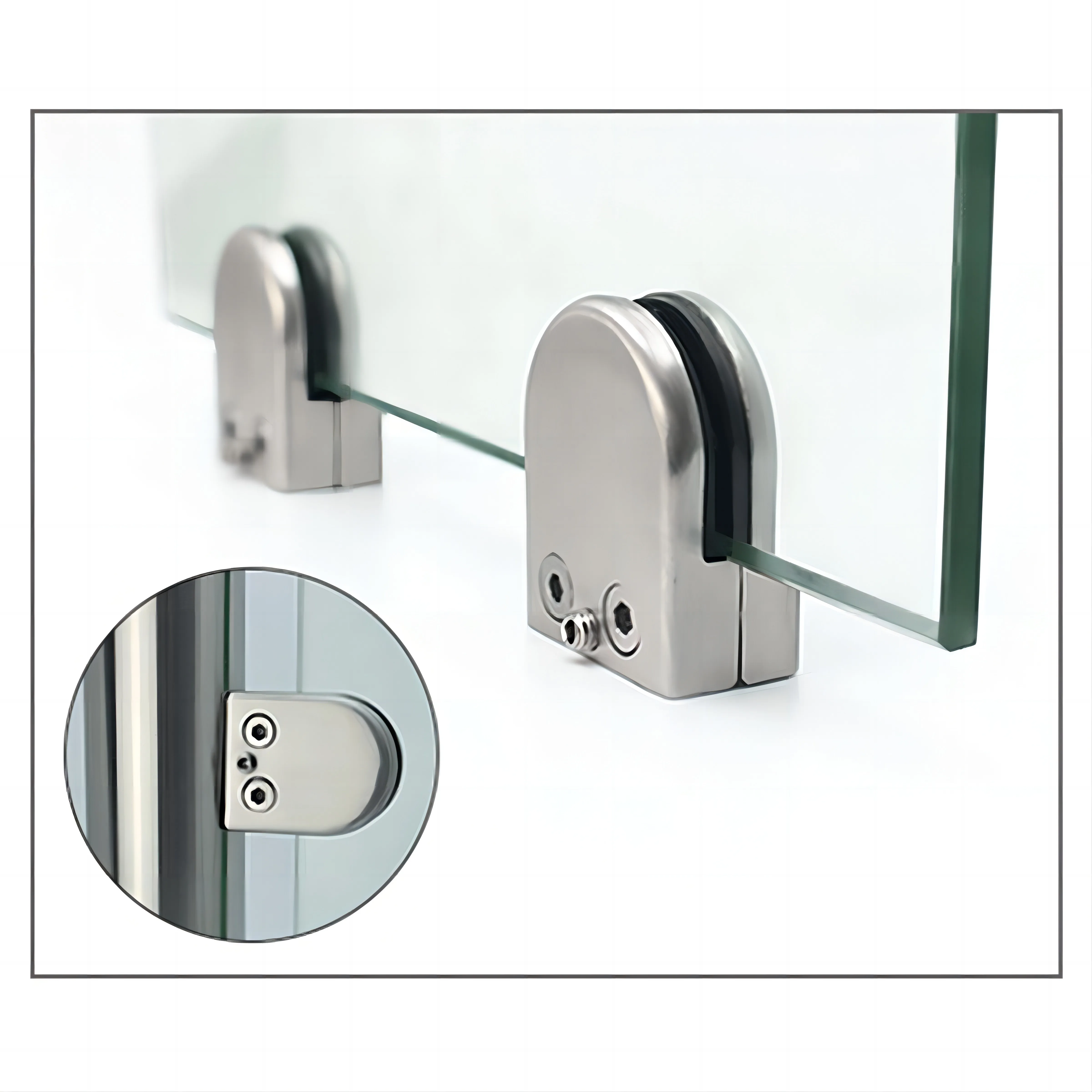 Frameless Glass Railing Round Type Clip 304 316 2205 Stainless Steel ...