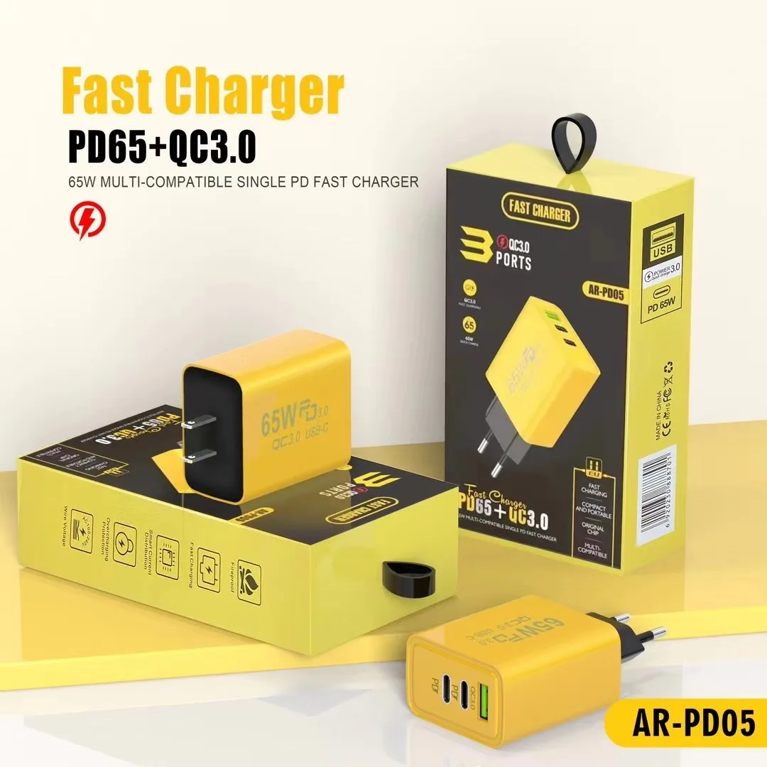 Universal 65W PD USB Type C Power Adapter Fast Charging 5A Cube Block ...