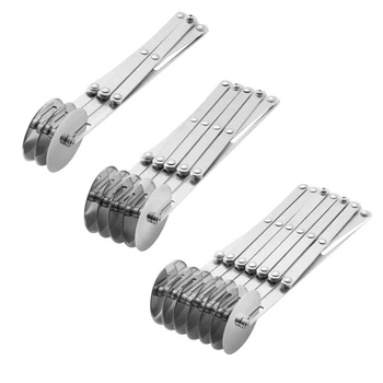 Wheels Pastry Cutter Stainless Pizza Expandable Pizza Slicer Multi ...