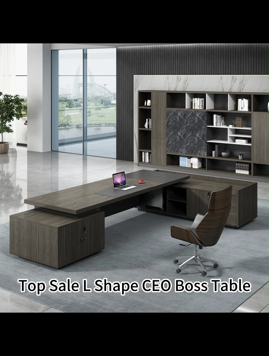 Top Sale L Shape Ceo Boss Table Mdf Wooden Executive Large Office Table ...