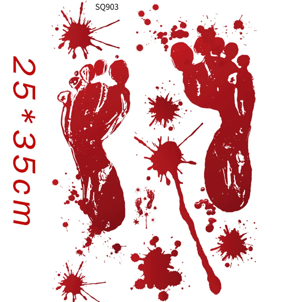 Halloween Window Sticker Bloody Handprint Footprint Halloween DIY ...
