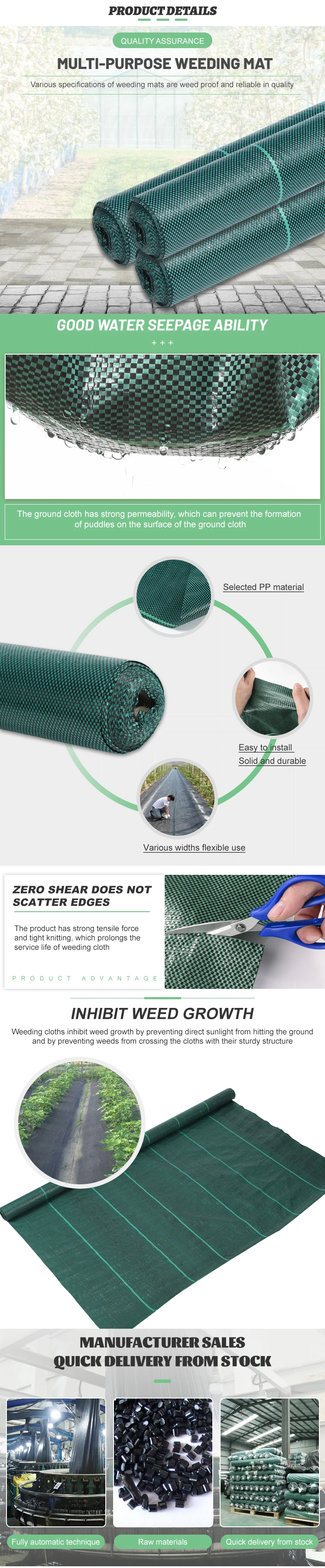 Agricultural Garden Plastic Fabric Woven Ground Cover Weed Control Mat ...