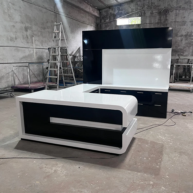 L Shape Modern Office Table Photos Baking Furniture Executive Office ...