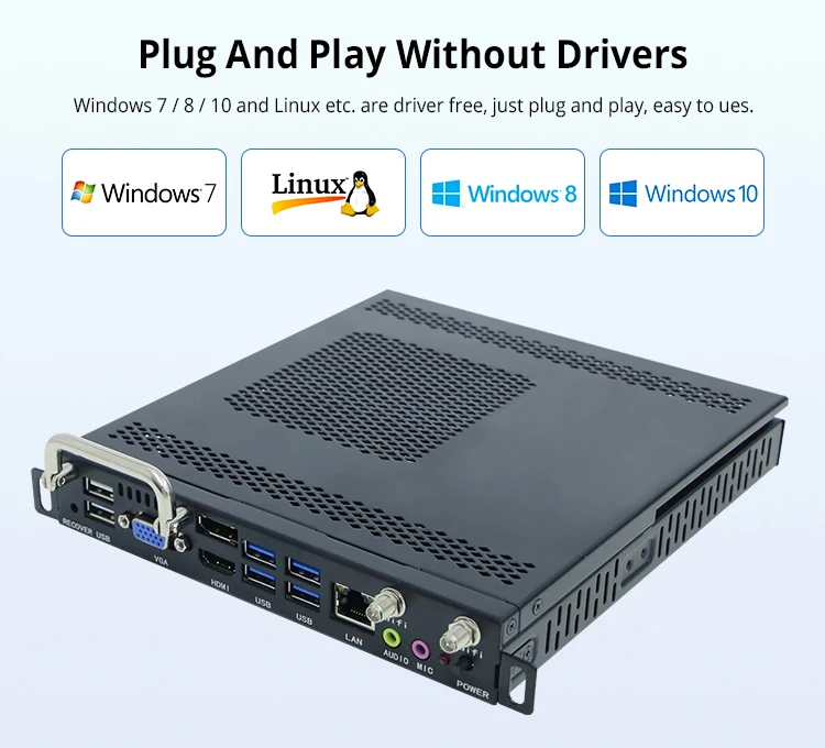 New Pc X86 Fanless 4k Mini Industrial Ops Slot Pc Computer Core I3 With ...